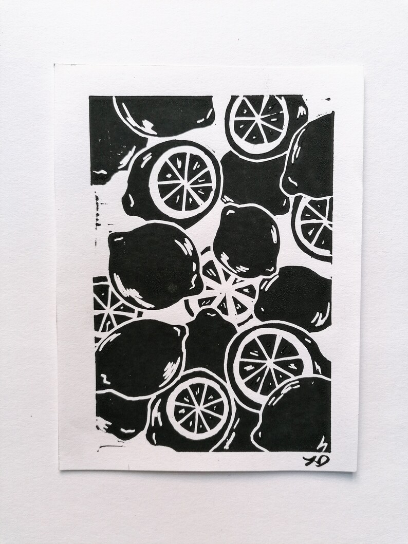 Handmade Linocut Print Original Relief Print Colour Handcrafted Lino ...