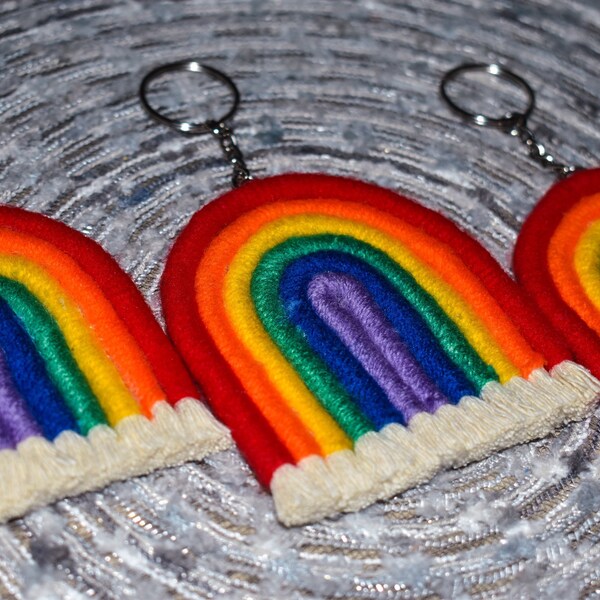 Rainbow Keychain - Etsy