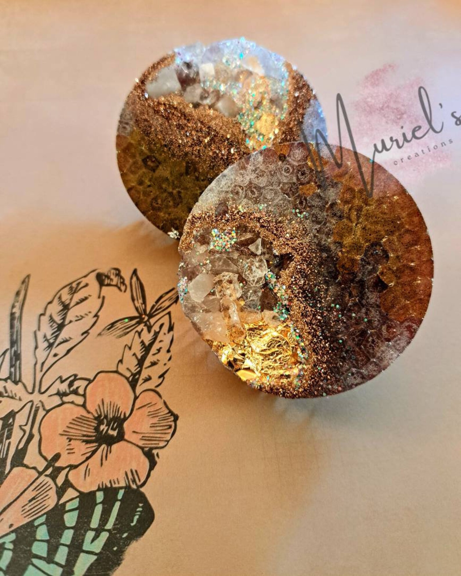 Geode Vent Clip Freshies 2 Round Freshies Crystals - Etsy