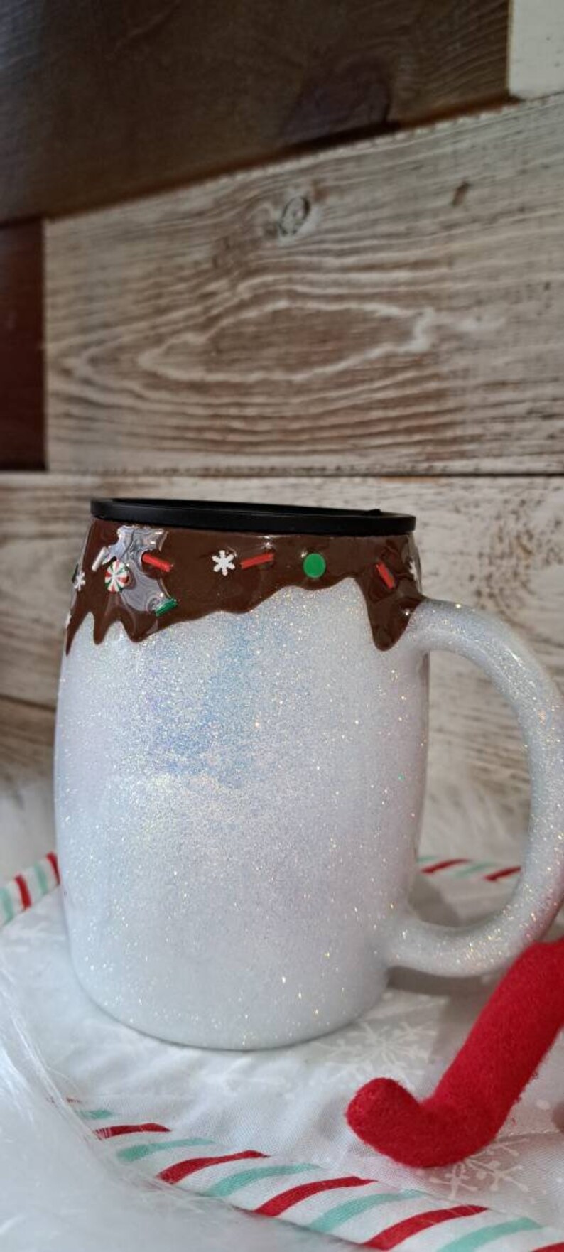 North Pole Hot Chocolate Winter/christmas Glitter Mugs - Etsy