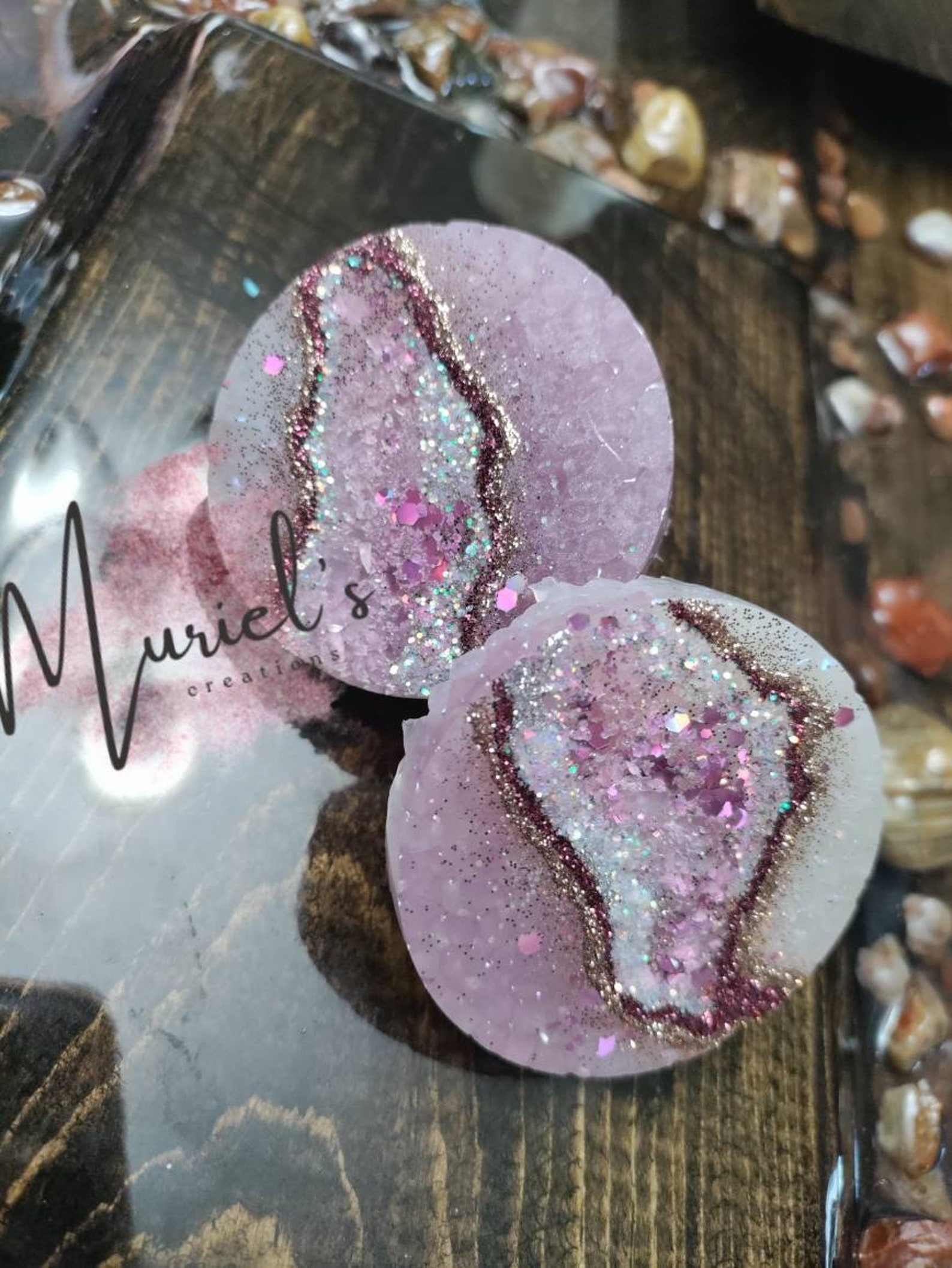 Geode Vent Clip Freshies 2 Round Freshies Crystals - Etsy