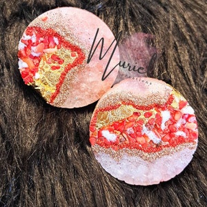 Geode Vent Clip Freshies, 2 Round Freshies, Crystals, Glitter and Stone ...