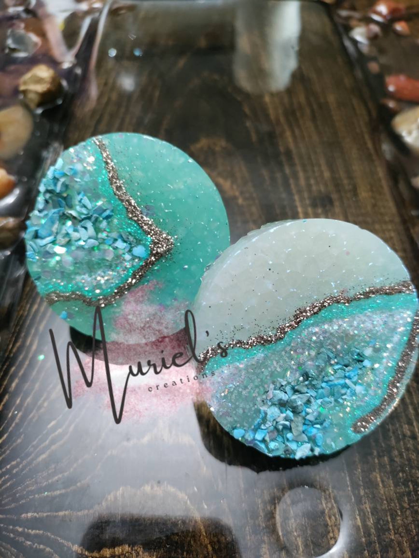 Geode Vent Clip Freshies 2 Round Freshies Crystals - Etsy