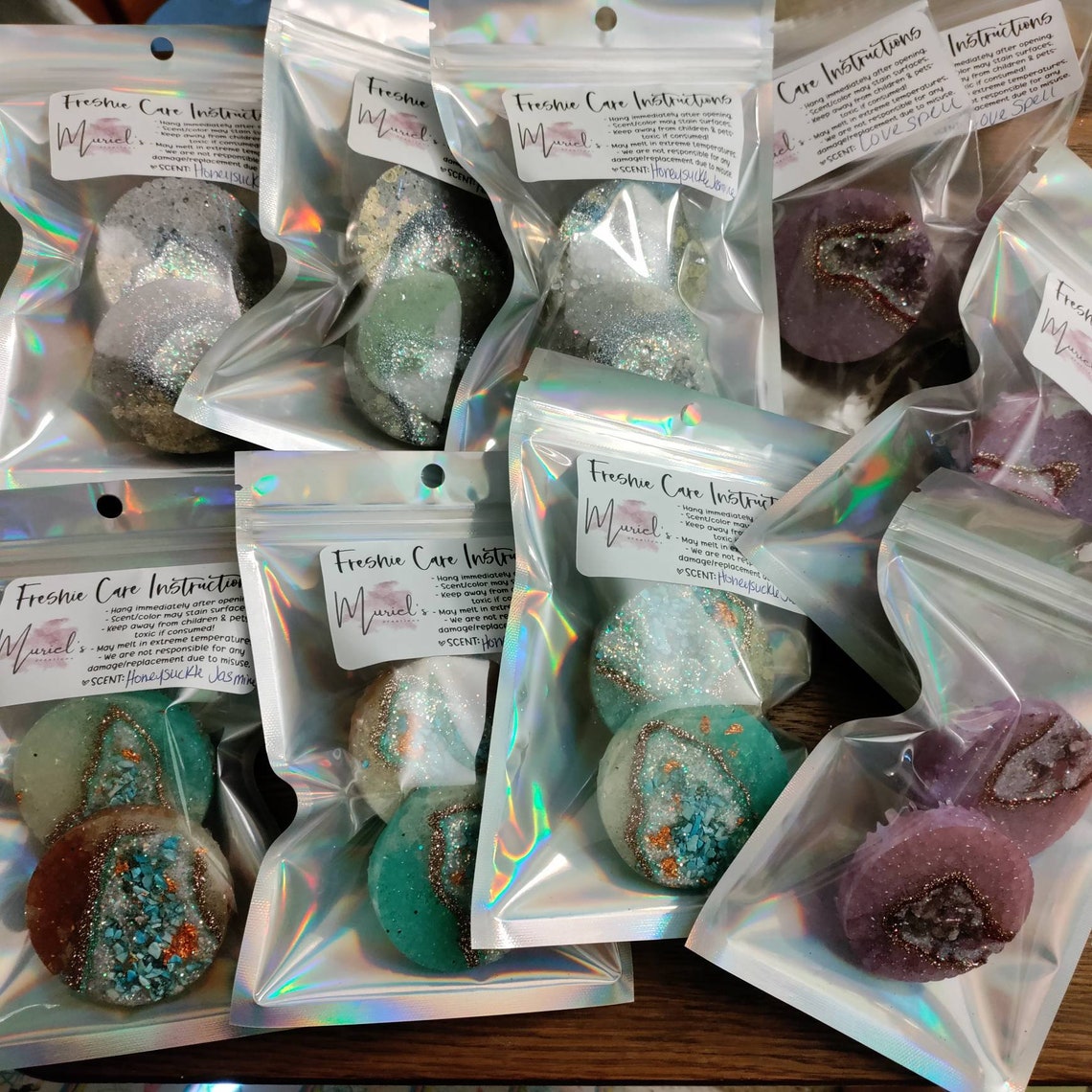 Geode Vent Clip Freshies 2 Round Freshies Crystals - Etsy