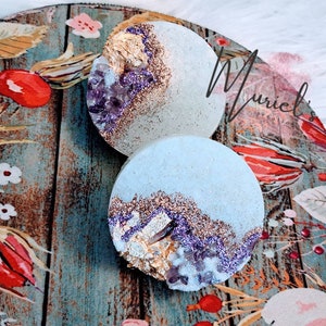 Geode Vent Clip Freshies, 2 Round Freshies, Crystals, Glitter and Stone ...