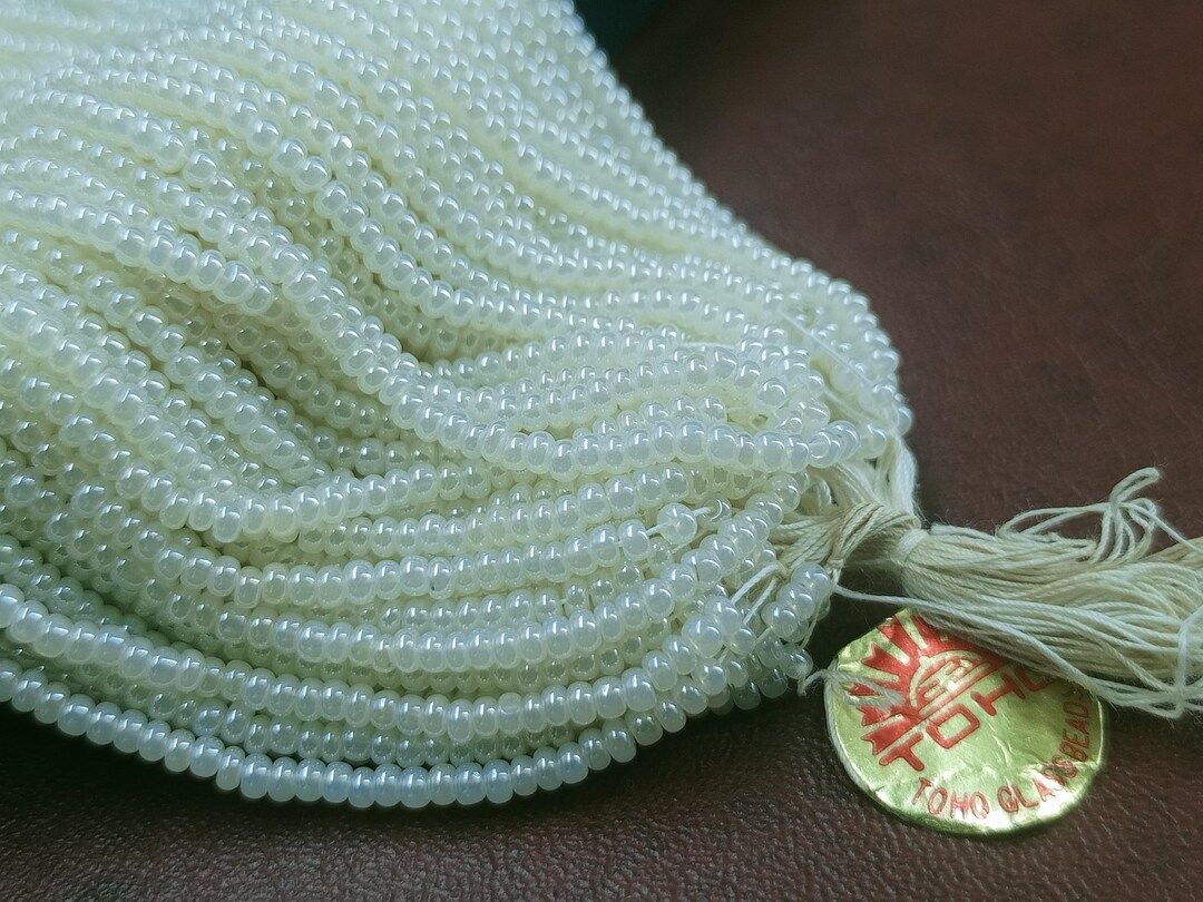 11/0 True Cut Japanese Ceylon Pearl White Full Hanks 2mm IVORY Glass ...