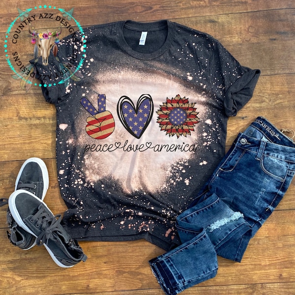 American Flag Bleach Shirt - Etsy