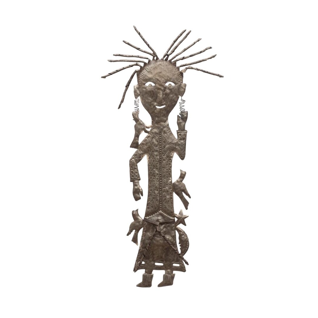 Primitive Rasta Man, Vintage Haitian Man Made From Upcycled Oil Barrels ...