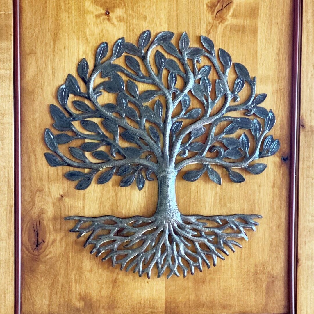 Handmade Haitian Metal Art, Tree of Life With Roots, Upcycled Oil ...