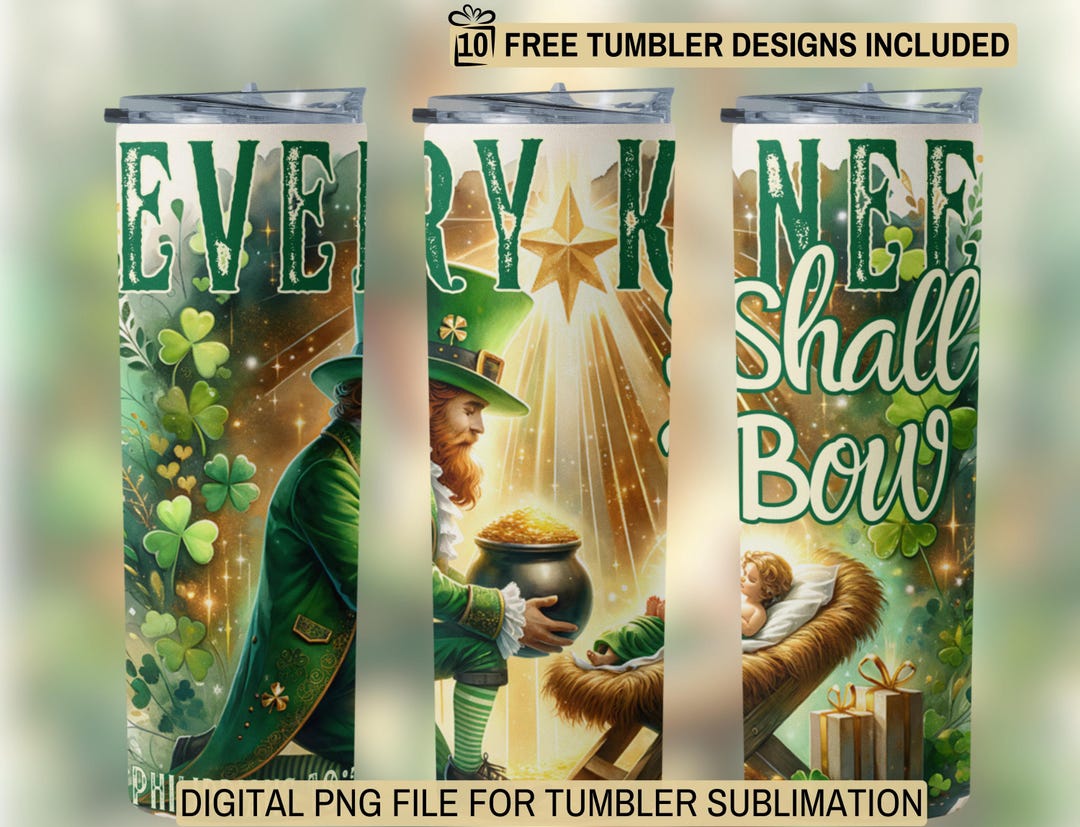 Every Knee Shall Bow Tumbler Wrap, 20oz Skinny Sublimation, Instant ...