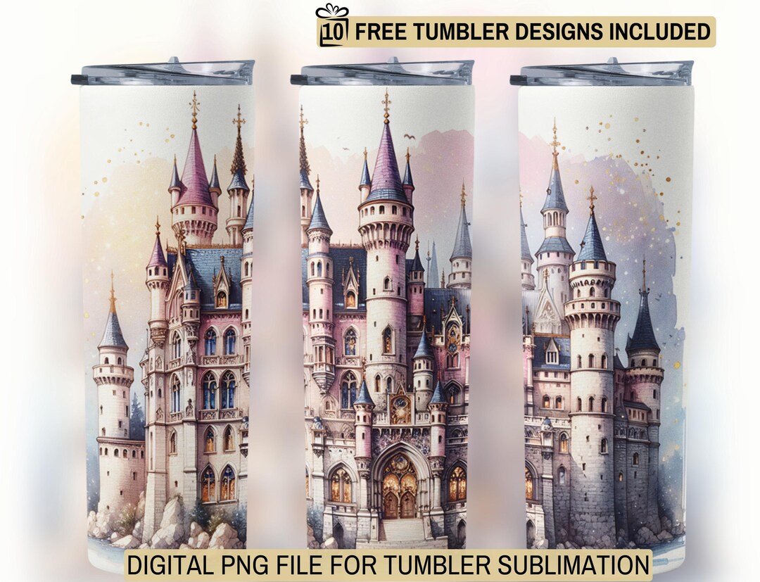 Medieval Castle Tumbler Wrap, 20oz Skinny Sublimation, Instant Digital ...