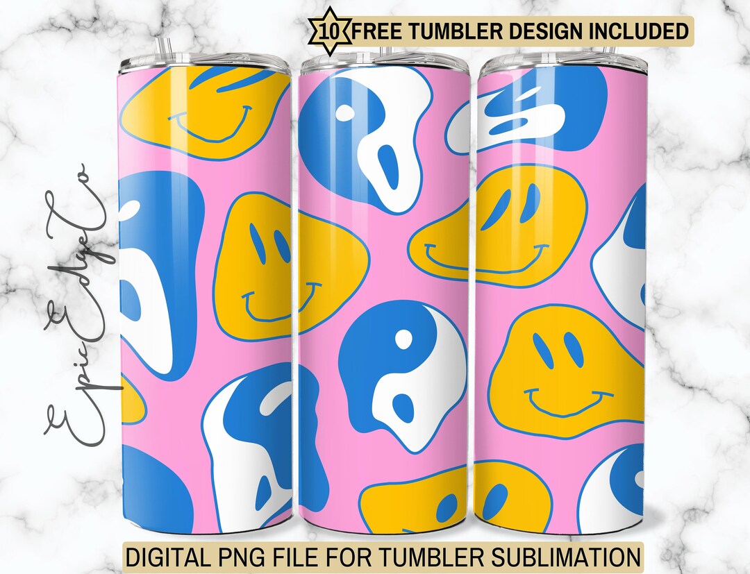 Pink Drippy Face 20oz Skinny Tumbler Wrap Instant DIGITAL Download ONLY ...