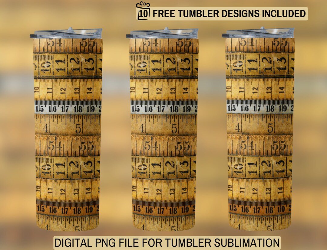 Measuring Tapetumbler Wrap, 20oz Skinny Sublimation, Instant Digital ...