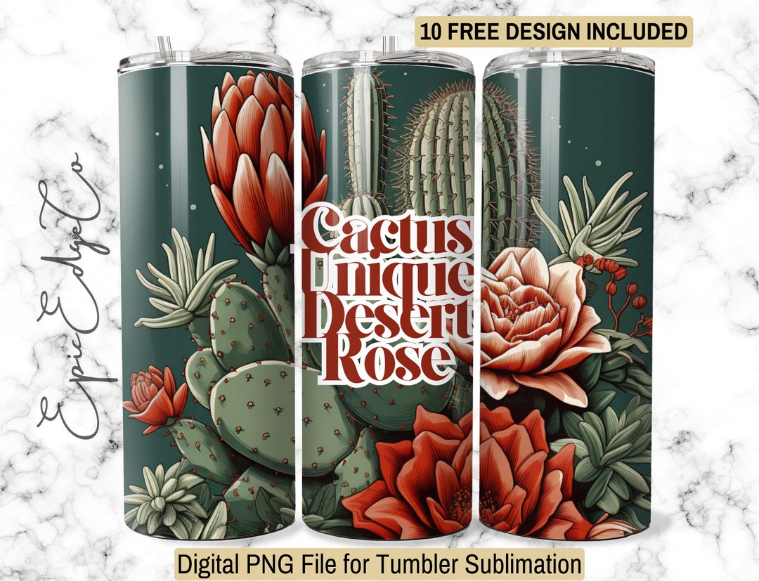 Cactus 20oz Skinny Tumbler Sublimation Wraps Digital Instant Download ...