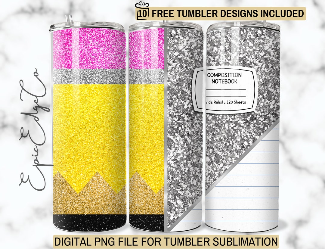 Notebook Tumbler Wrap, 20oz Skinny Sublimation, Instant Digital ...