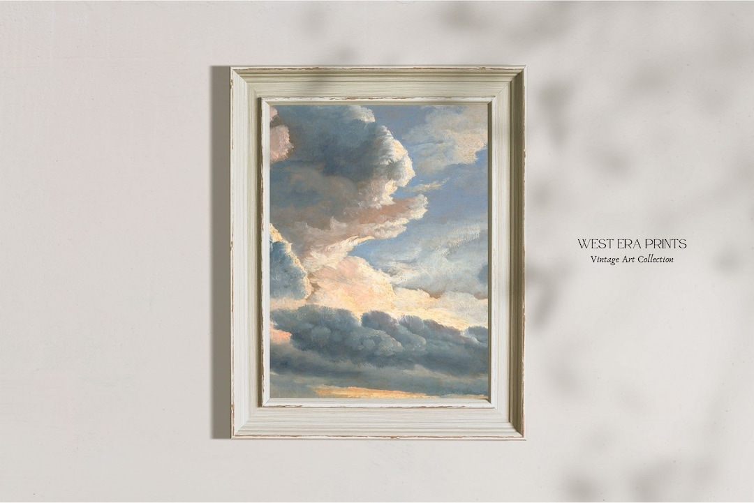 Spring Blue Sky Painting | Vintage Landscape Print | Country Home ...