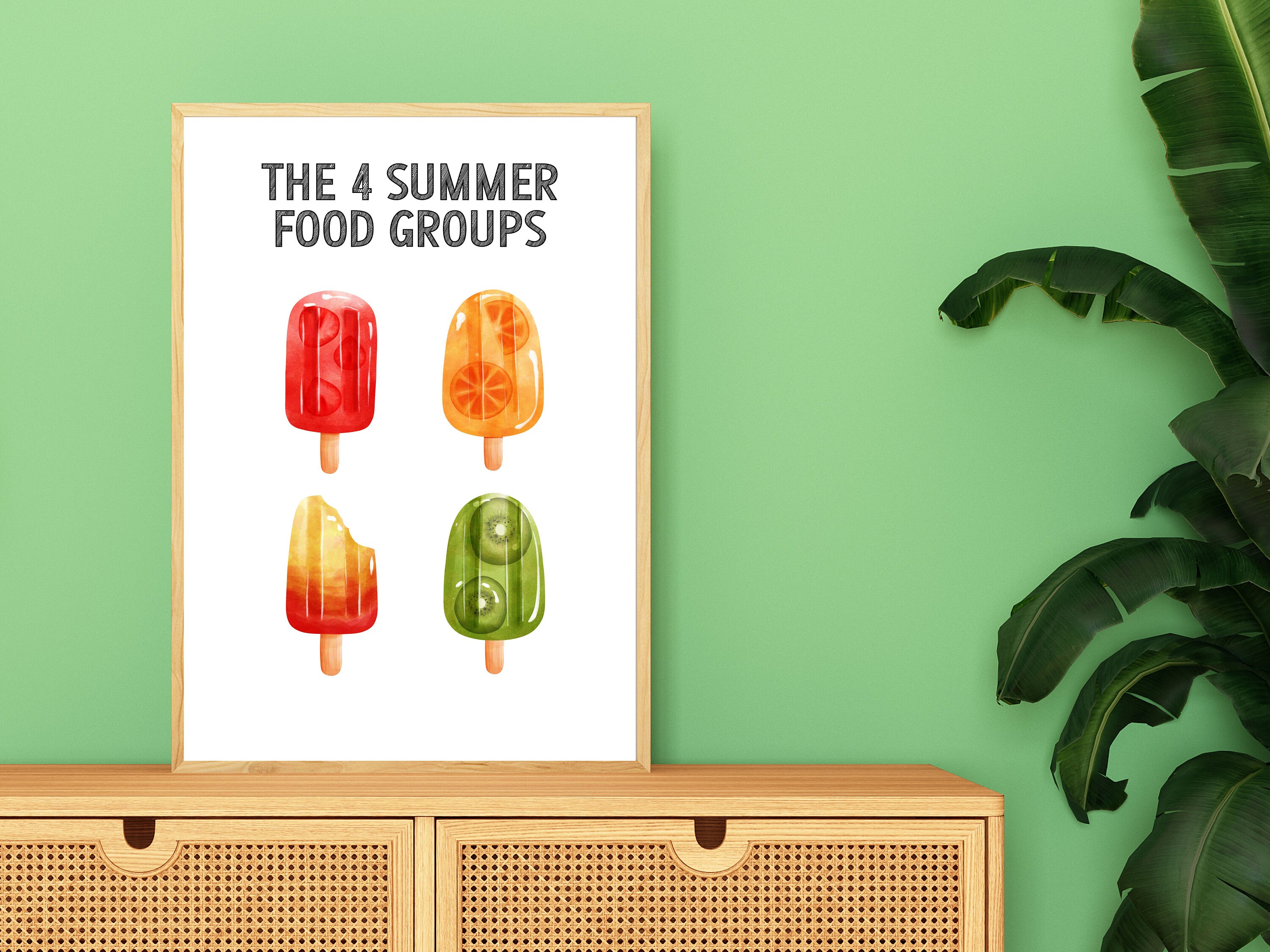 Popsicles Summer Food Groups Poster, Summer Decor, Funny Sassy Art ...