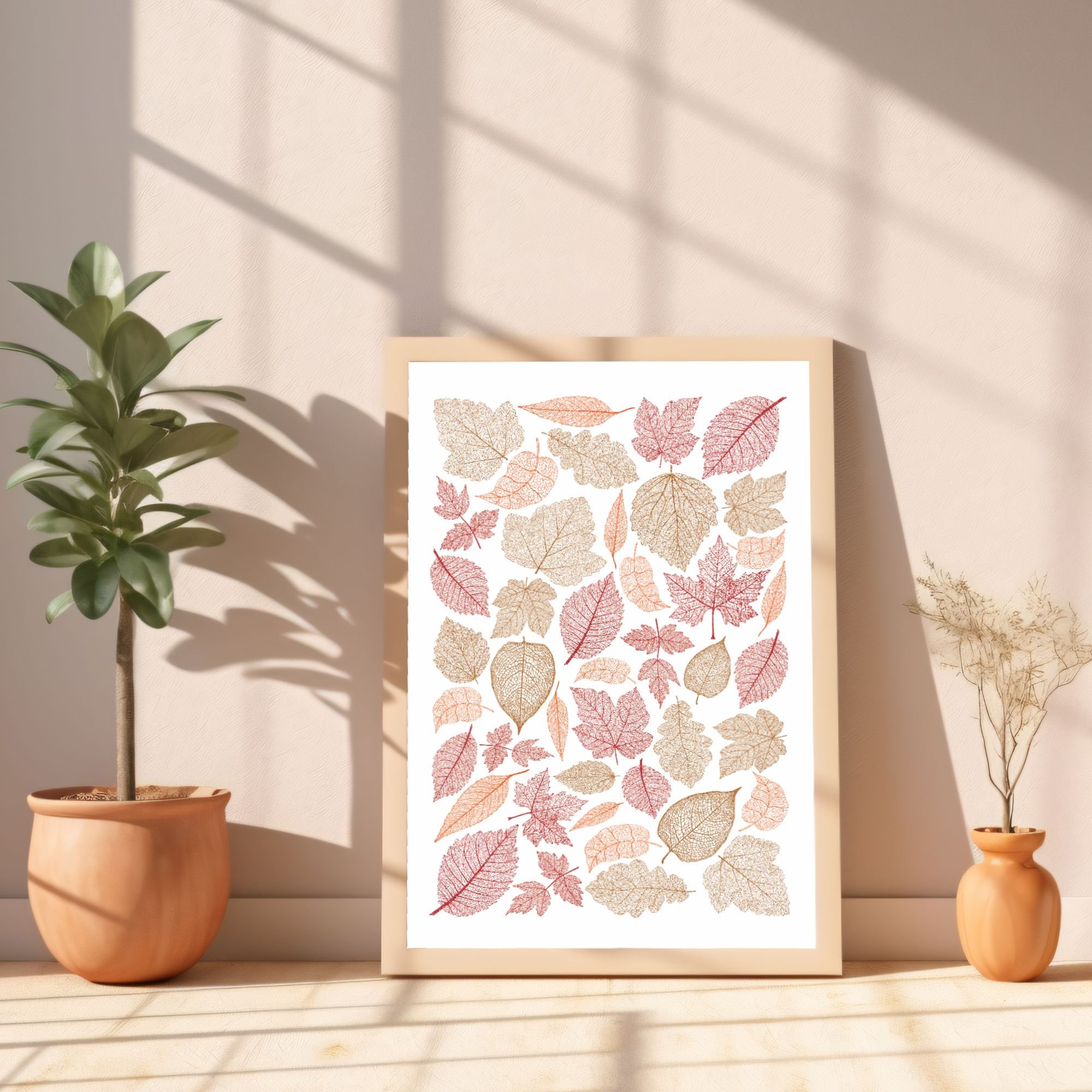 Autumn Leaves Modern Rustic Art Print Fall Wall Decor - Etsy