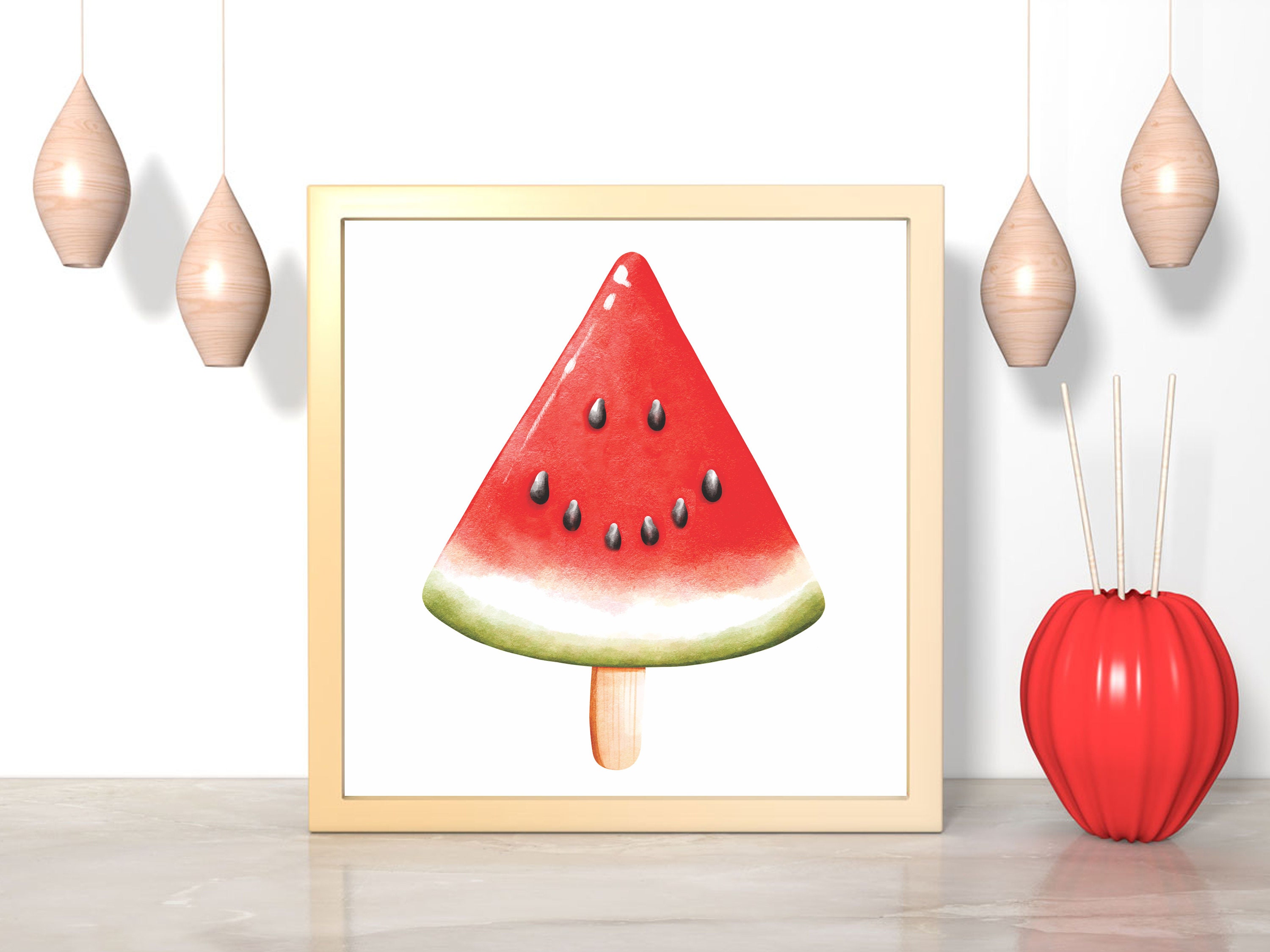 Watermelon Face Poster, TWO Sizes, Printable Art, Summer Fruit, Fun ...