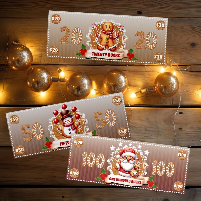 Christmas Winter Holiday Gingerbread Printable Play Fun Money Reward ...