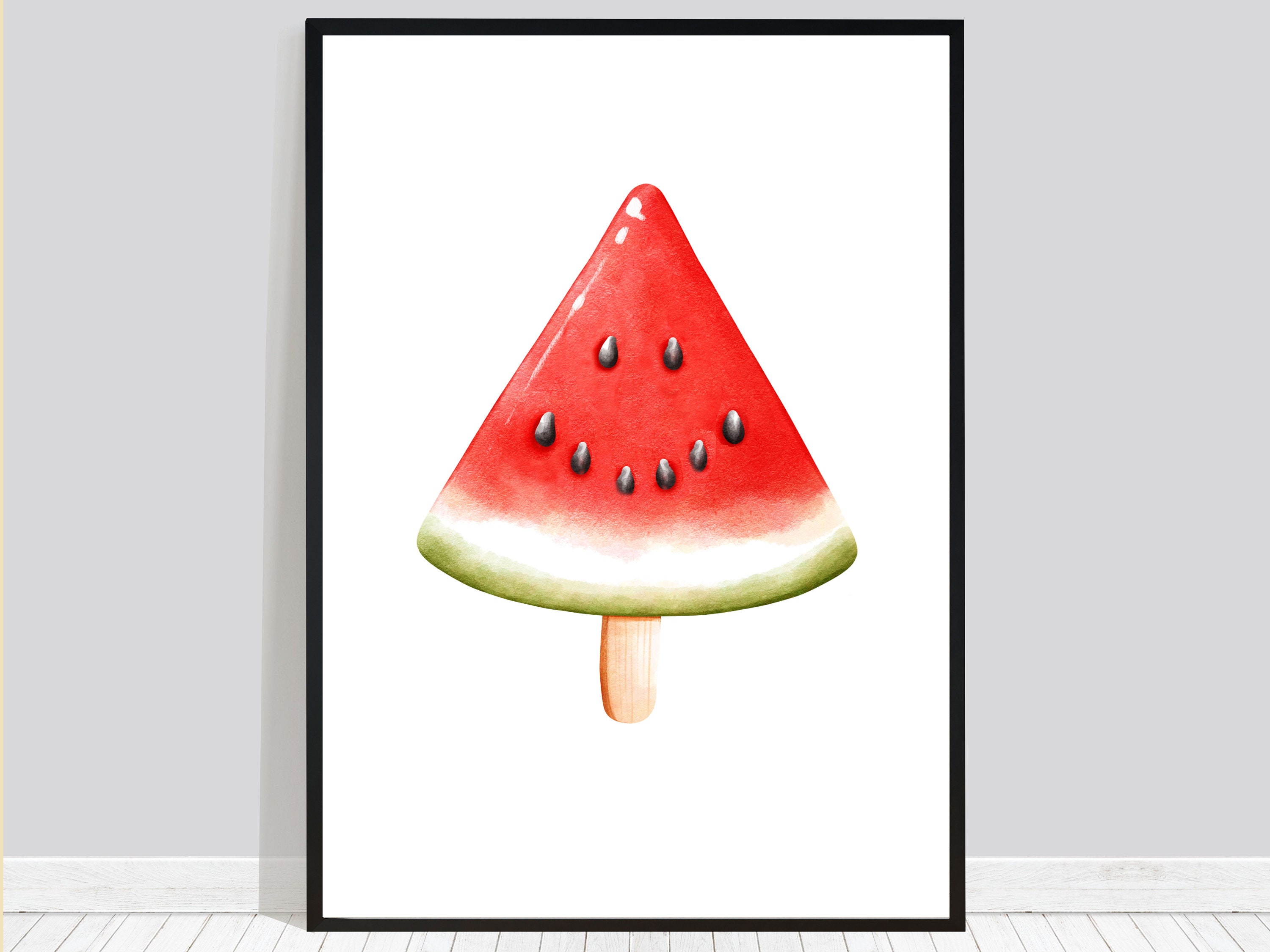 Watermelon Face Poster, TWO Sizes, Printable Art, Summer Fruit, Fun ...