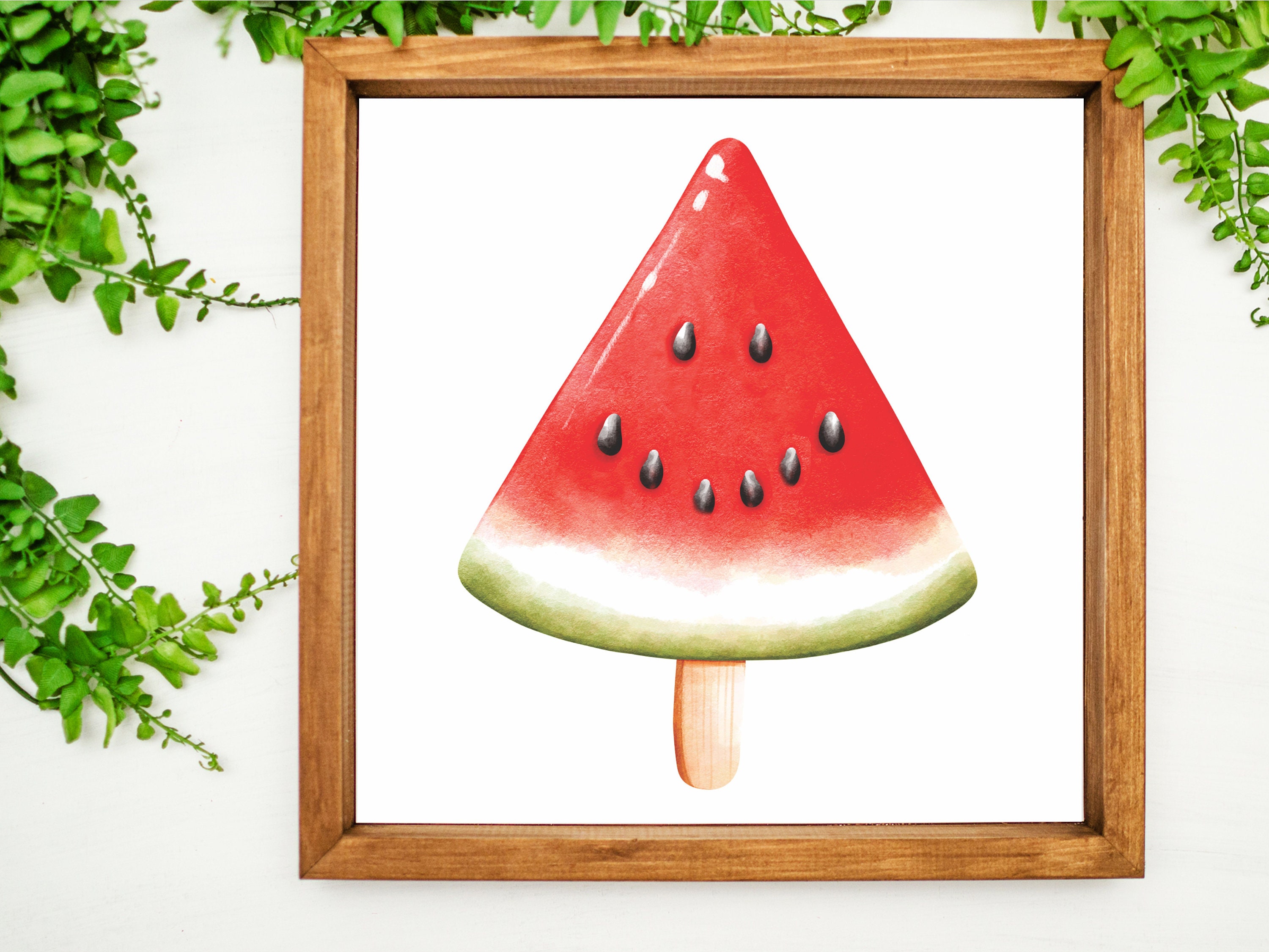 Watermelon Face Poster, TWO Sizes, Printable Art, Summer Fruit, Fun ...