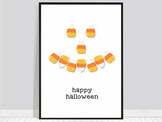 Halloween Candy Corn Smile Printable Wall Art Cute Fall - Etsy