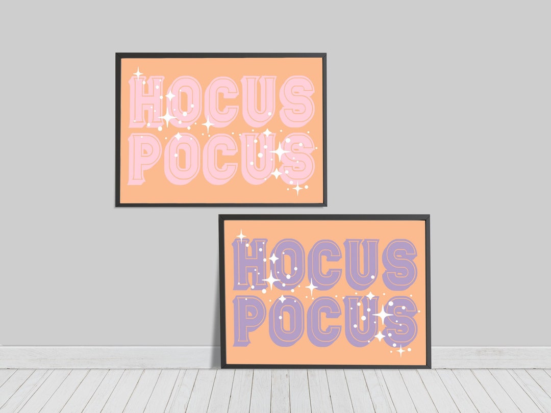 Pastel Halloween Hocus Pocus Printable Poster, 2 Versions Boho ...