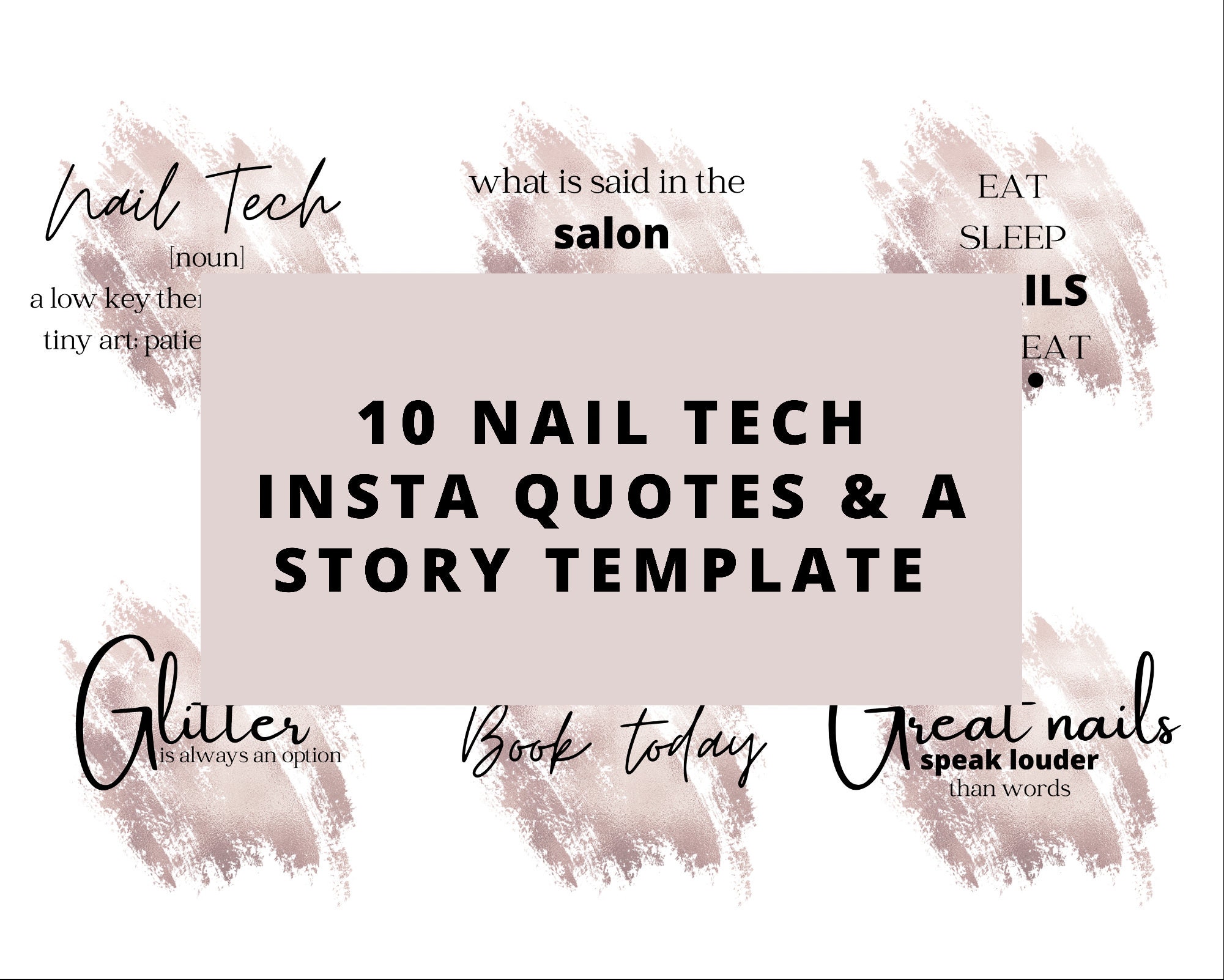 10 Nail Salon Instagram Quotes Posts for Nail Techs Nail | Etsy