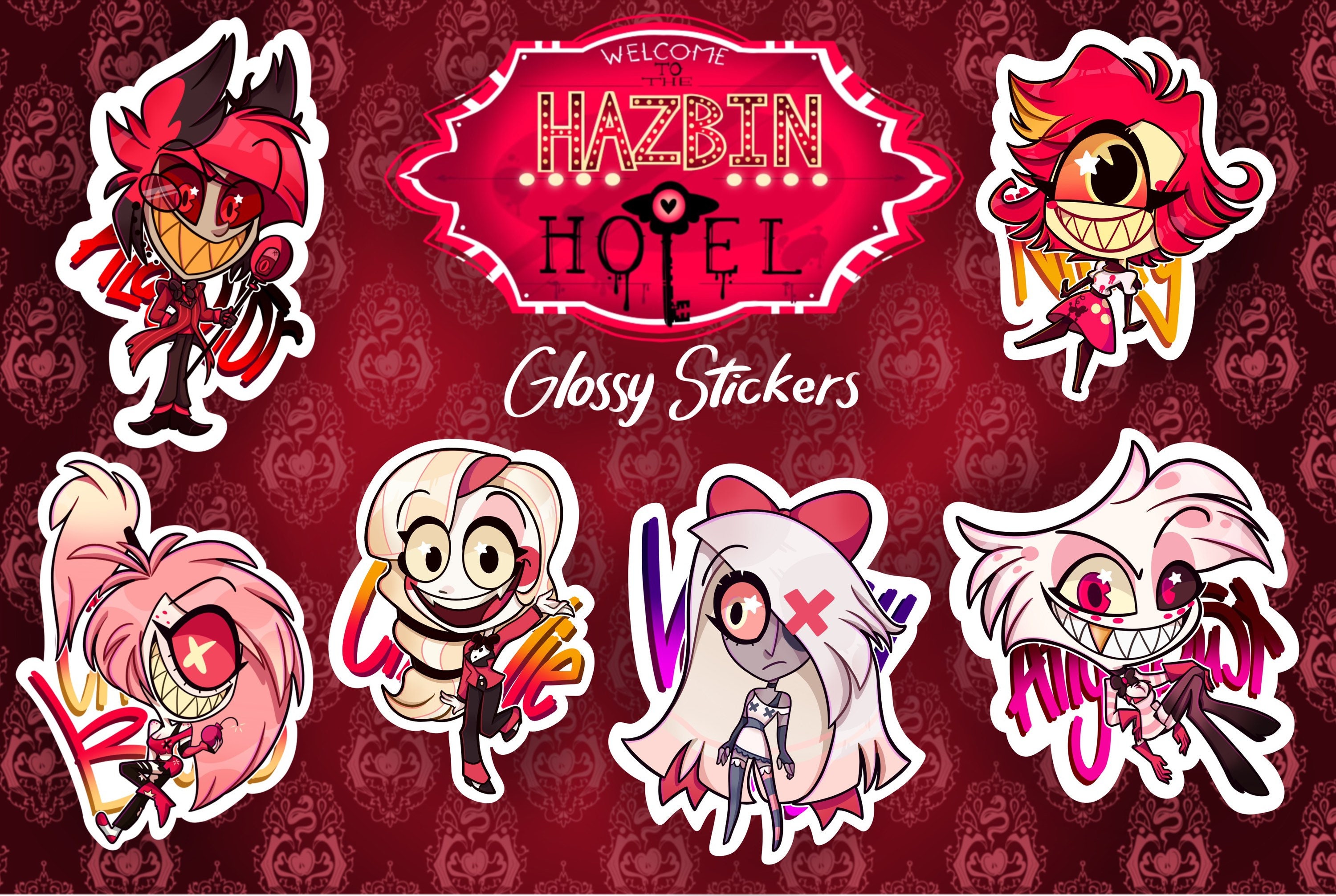 Hazbin Hotel Glossy Stickers - Etsy