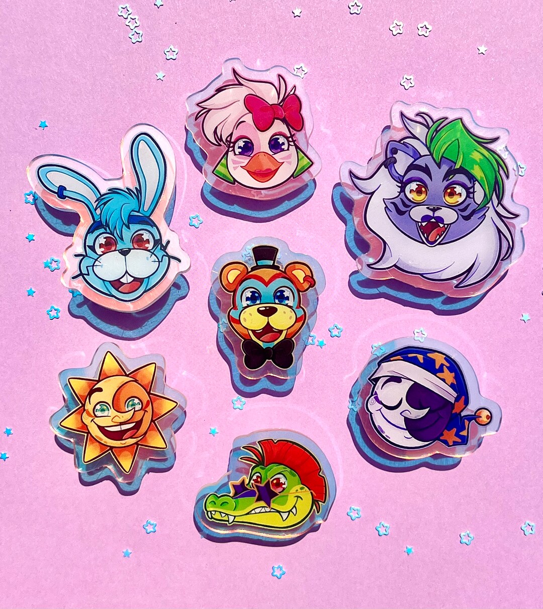 FNAF Security Breach Rainbow Acrylic Pins - Etsy