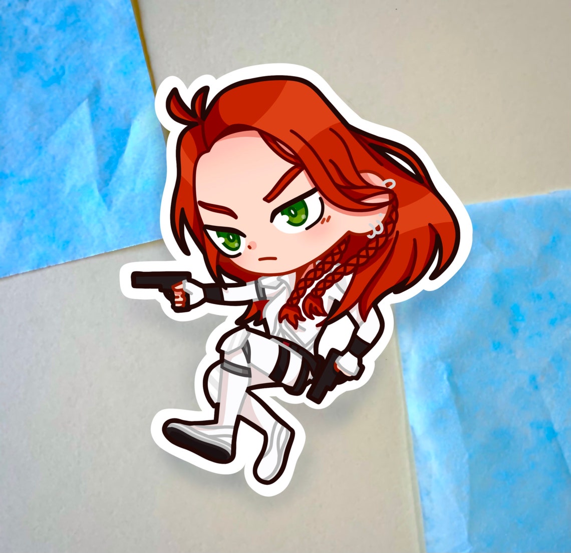 Black Widow Marvel Glossy Sticker | Etsy