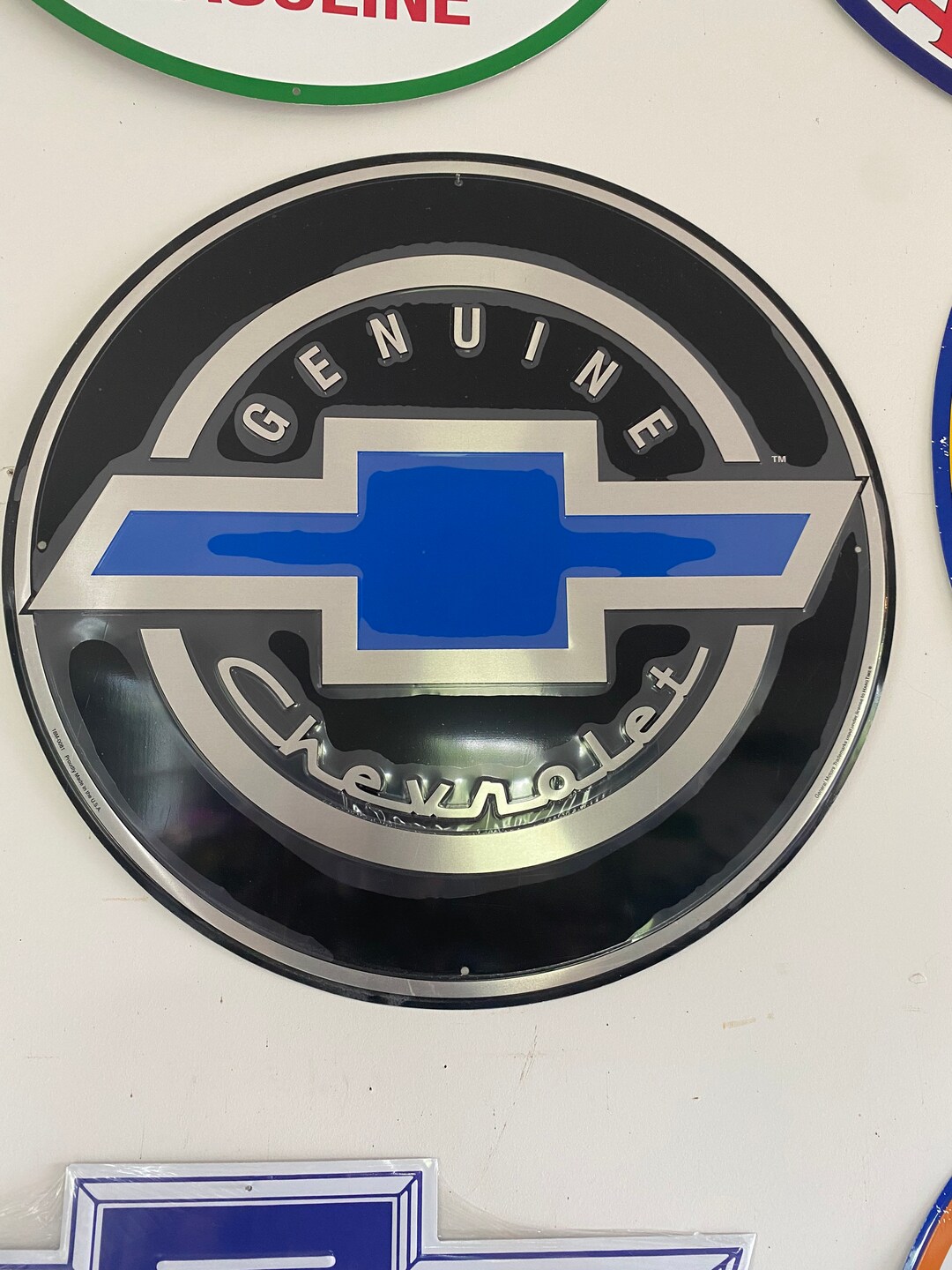 24 in Embossed Genuine Chevrolet Sign - Etsy