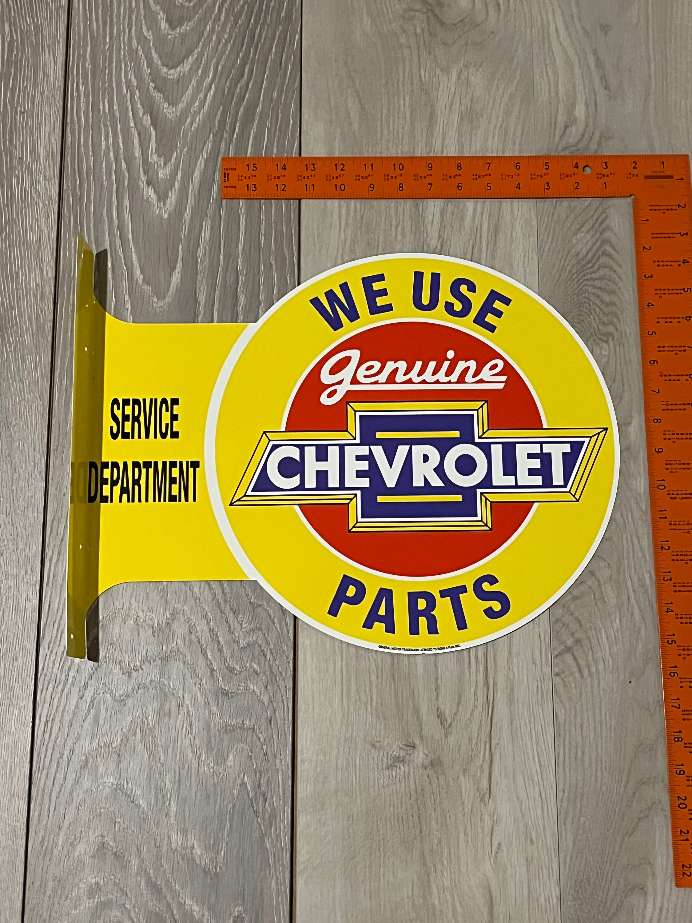 15 in Double Sided Flange Sign Chevrolet Genuine Parts Service - Etsy