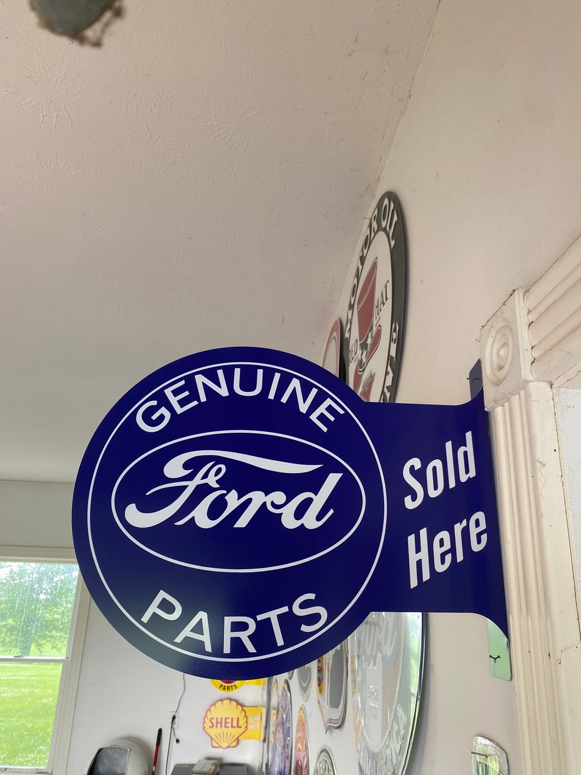 Double Sided 15 Inch Ford Genuine Parts Flanged Sign - Etsy
