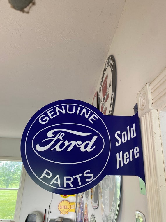 Double Sided 15 Inch Ford Genuine Parts Flanged Sign | Etsy