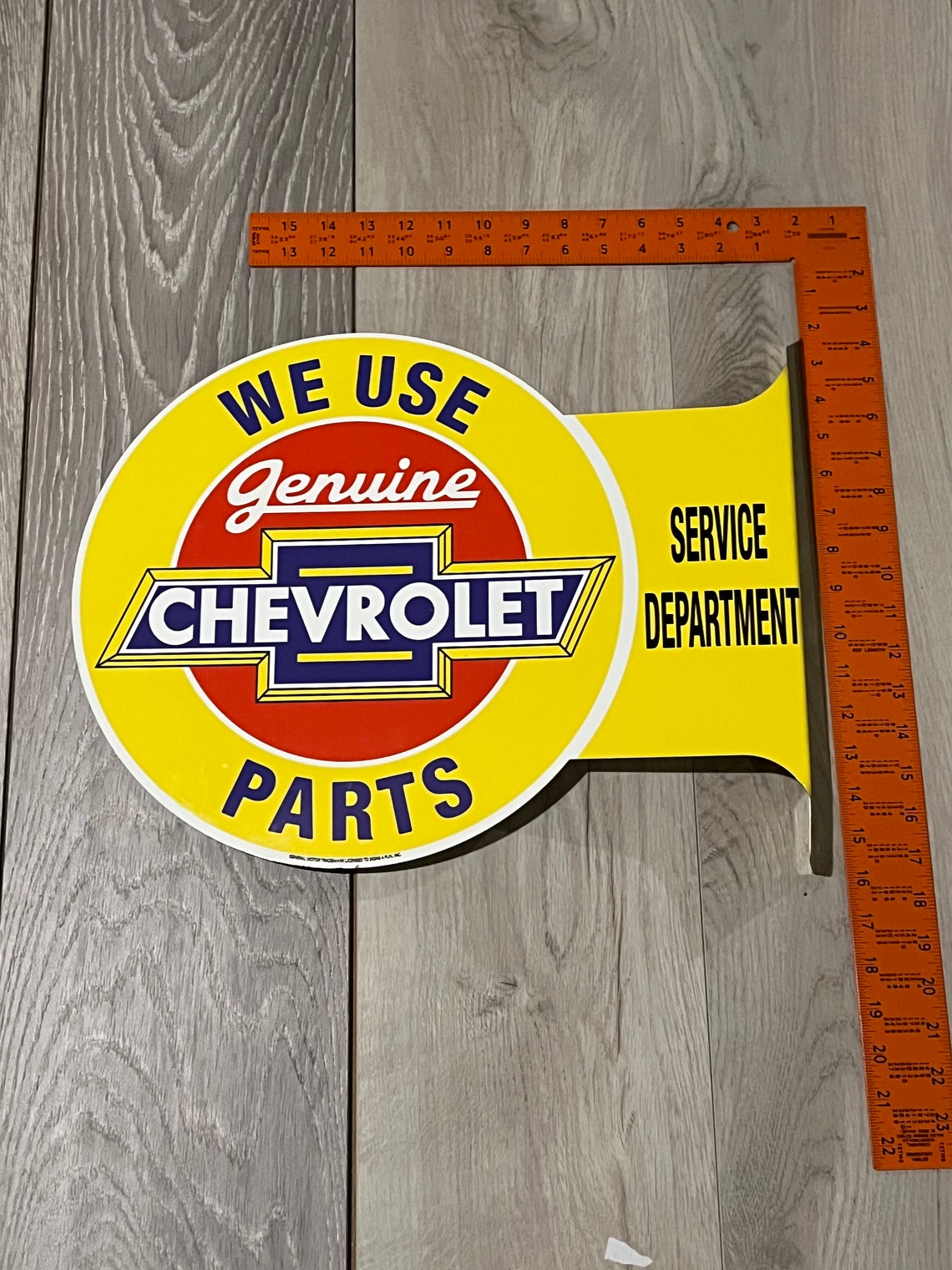 15 in Double Sided Flange Sign Chevrolet Genuine Parts Service ...