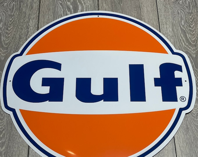 24 in Metal Embossed GULF Sign - Etsy