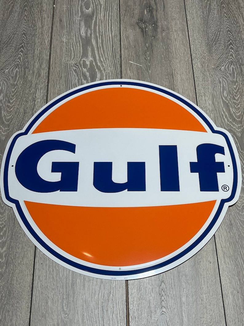 24 in Metal Embossed GULF Sign - Etsy
