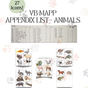 Animal Flashcards | VB-MAPP Assessment Tool | ABA Materials | Learning ...