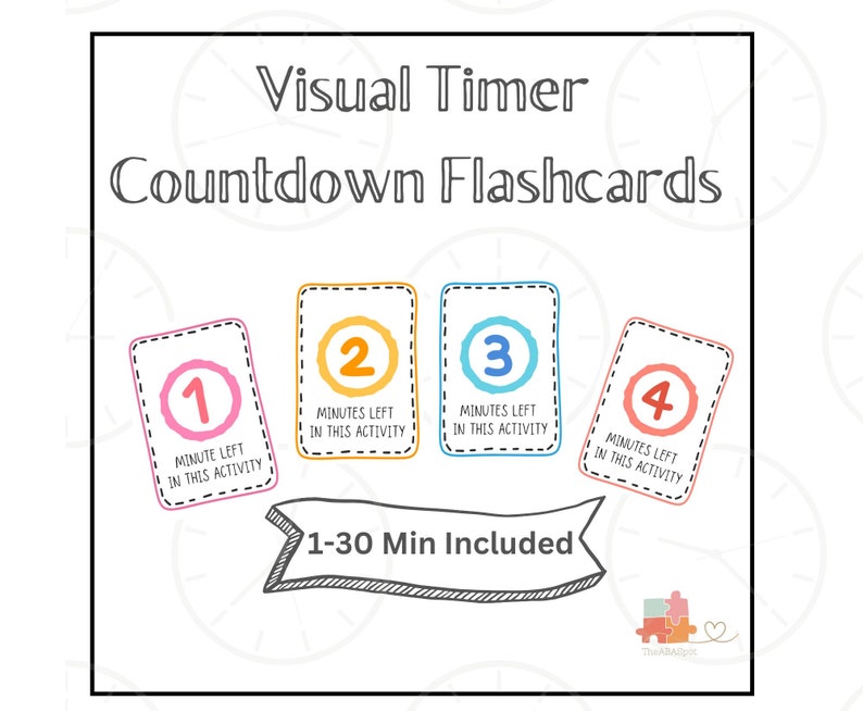 Visual Timer Countdown Flashcards | Countdown Cards | Activity Transition Cards | Visual Timer ...