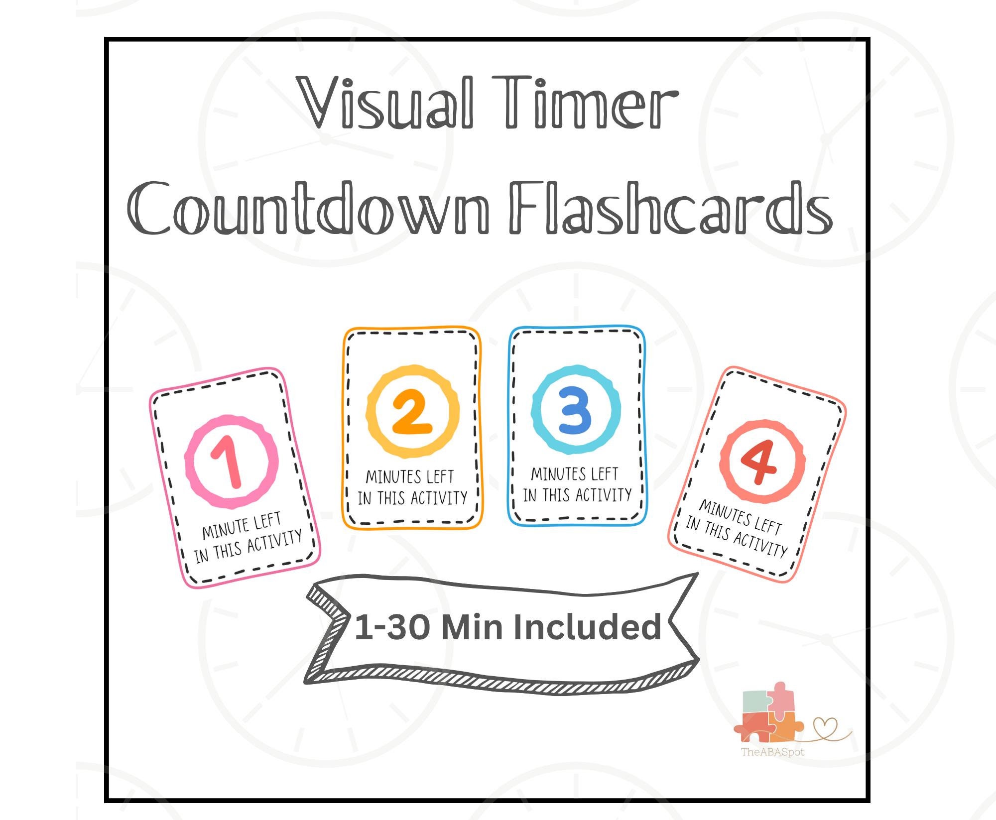 Visual Timer Countdown Flashcards Countdown Cards Activity Transition Cards Visual Timer