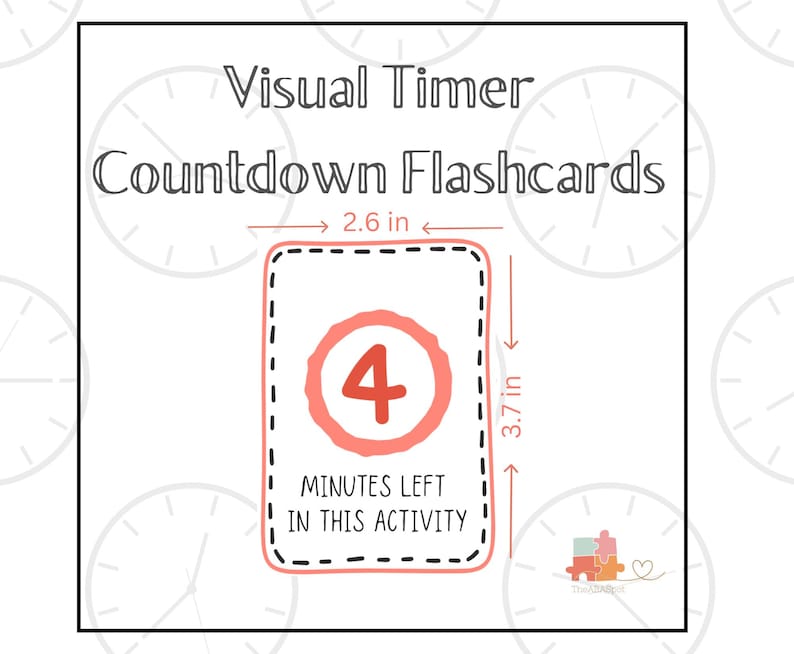 Visual Timer Countdown Flashcards | Countdown Cards | Activity ...