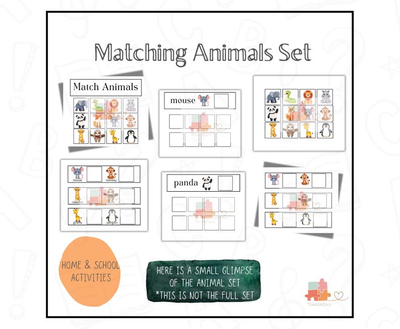 Matching Activity | Tool for ABA | Printable | RBT & Caregiver Tool ...
