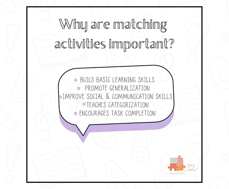 Matching Activity | Tool for ABA | Printable | RBT & Caregiver Tool ...