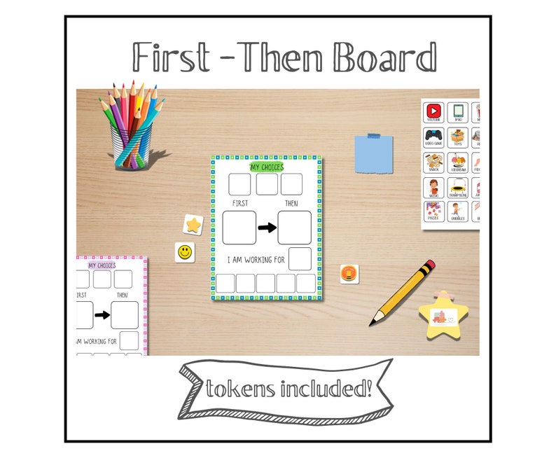 Autism Visual Schedule First-then Board | ABA Tool (PDF) - Etsy