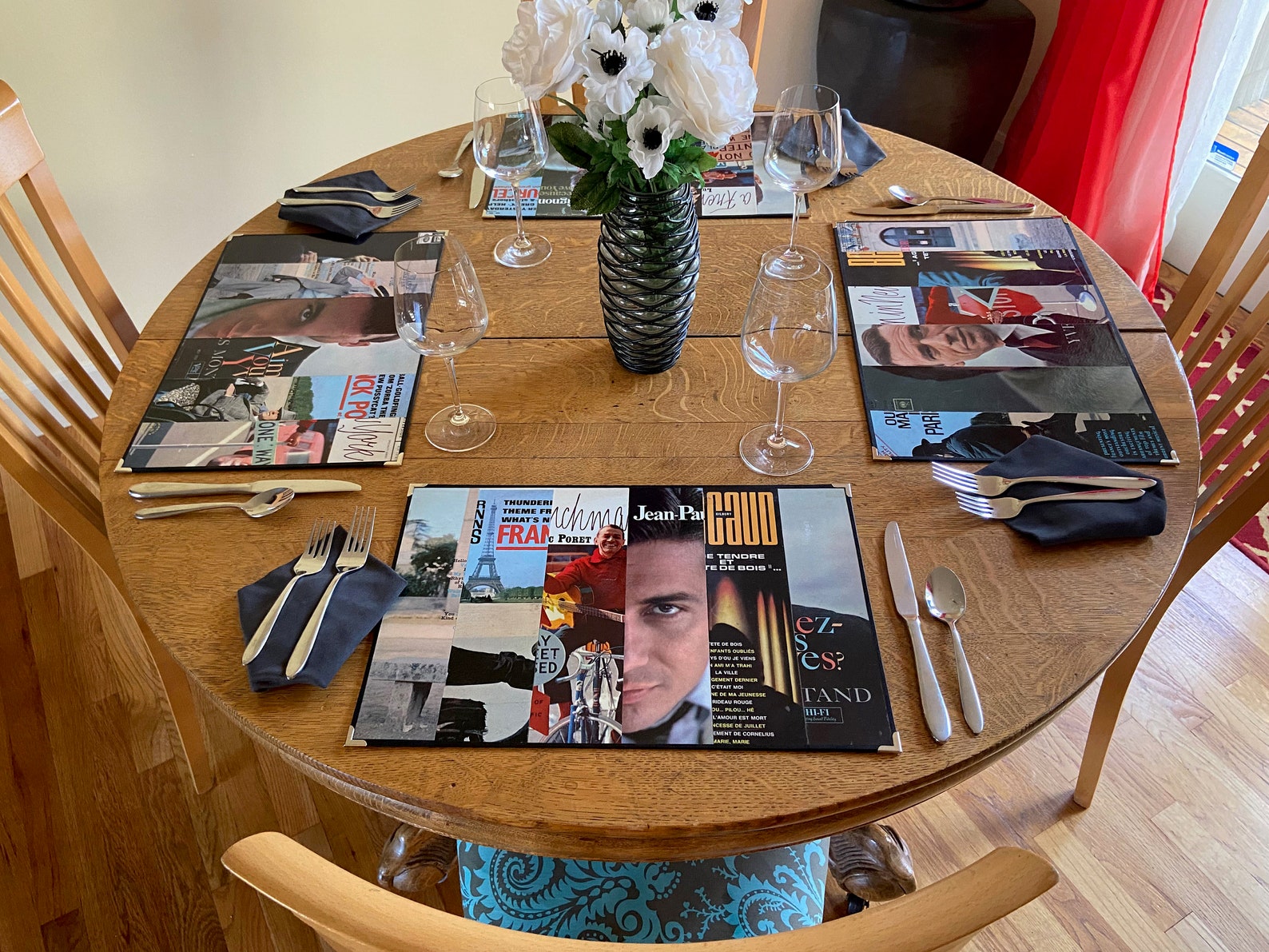 Vintage FRENCH BON JOUR! - Four Placemats Made From 1960s French ...