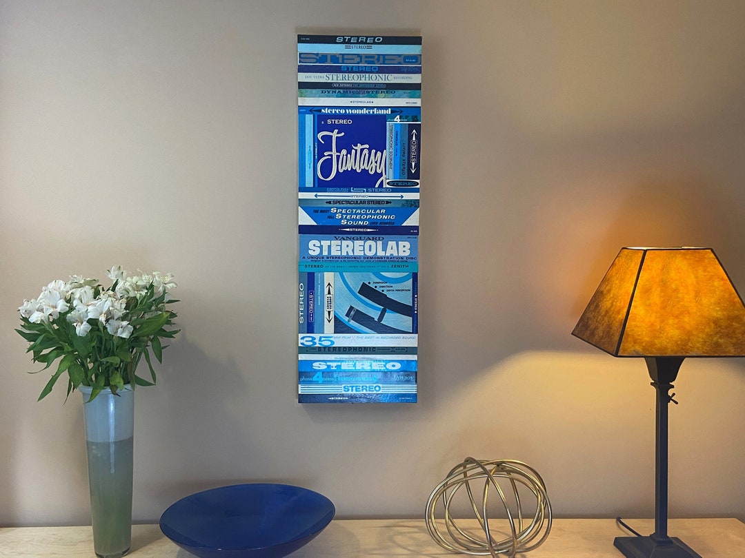 Stereo Stack / Blue - Wall Art Made From Midcentury LP Album Covers - Etsy
