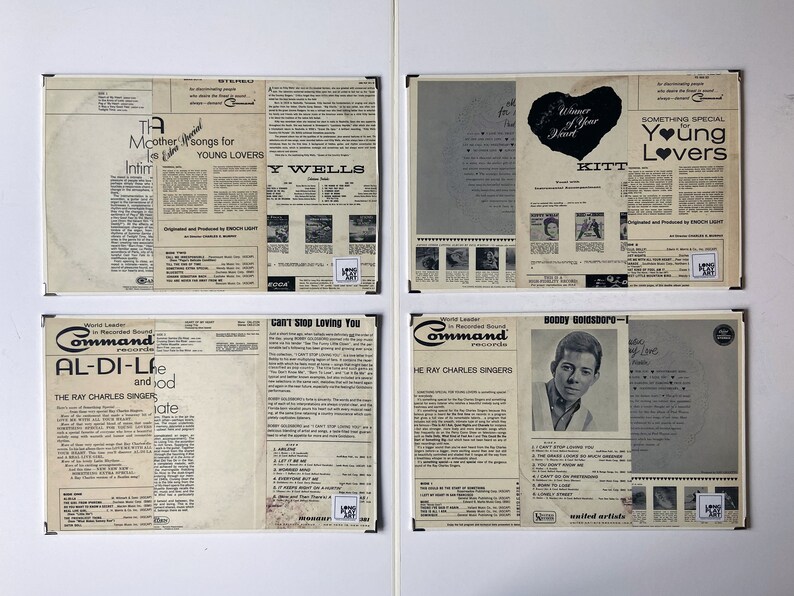 Midcentury Red ROMANCE & HEARTS Vinyl Record Covers Transformed Into ...