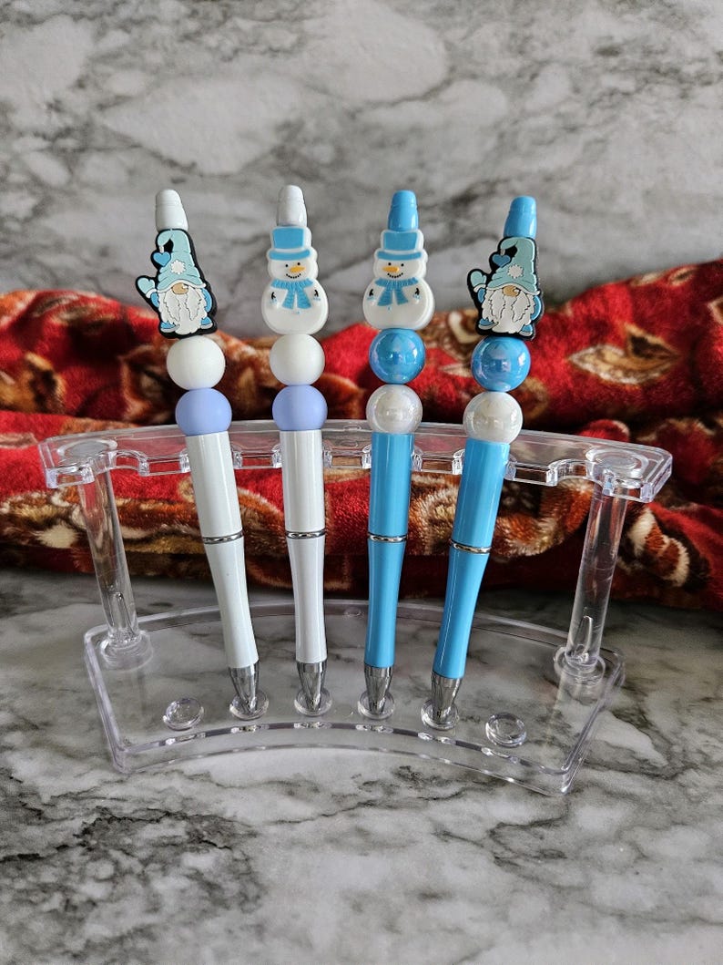 Christmas Pens, Beaded Pens, Snowflake, Polar Bear, Penguin - Etsy